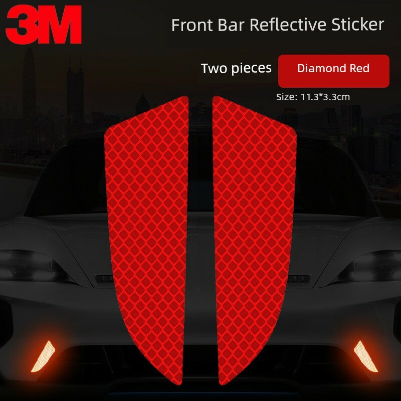 3M Алмазно-красная отражающая наклейка для переднего бампера - 2 шт. автосопутствующее изделие для повышения видимости