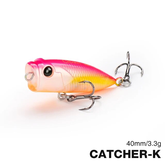 TSURINOYA Рыболовная приманка Topwater Popper CATCHER 40F 4 см 3,3 г Dog Walk Action Жесткая приманка Свет игры Bass Rockfish Большая модель мыши