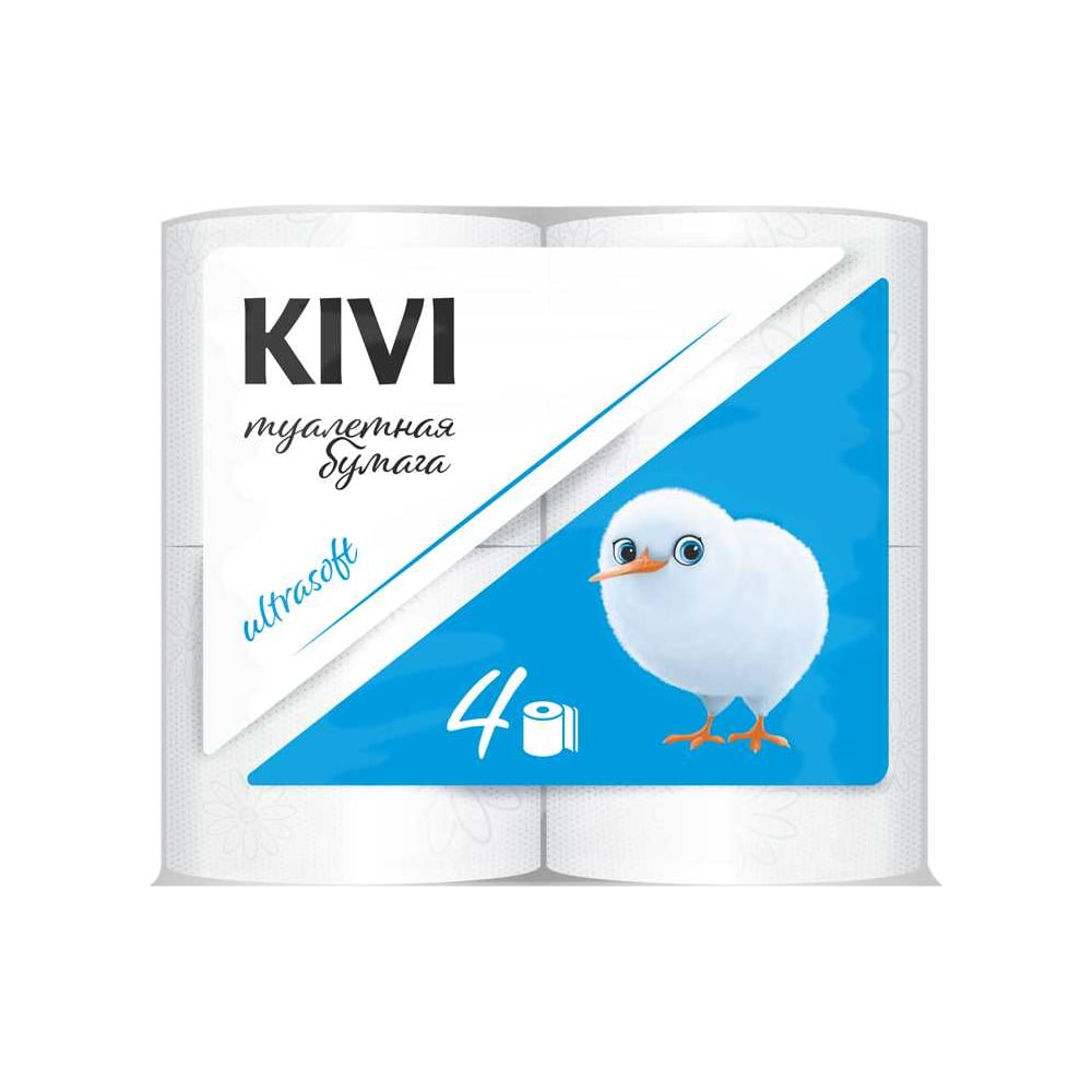 Бумага туалетная Kivi белая, 2 слоя, 4 рулона 4612754820047 00-00000146