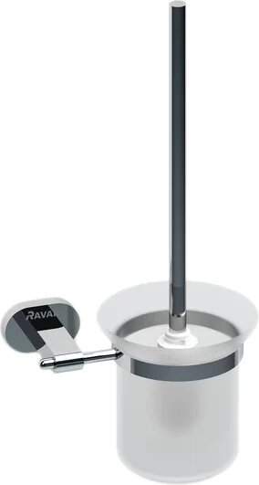Ершик для унитаза Ravak Chrome X07P196 настенный, латунный, стеклянный, хром, открытый, с подставкой