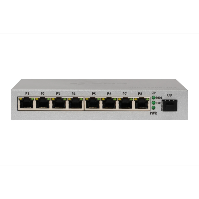 SNR SNR-S1908-1GS Неуправляемый коммутатор (8UTP 100Mbps PoE +1 SFP)