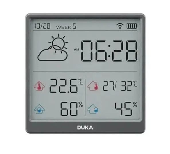 Датчик температуры и влажности AtuMan Intelligent Temperature and Humidity Clock TH3 Grey