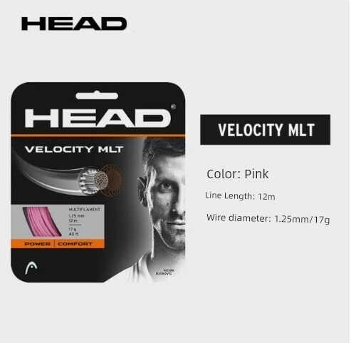 HEAD Velocity MLT Кардированная 1.25 Розовый Мягкая струна для комфорта