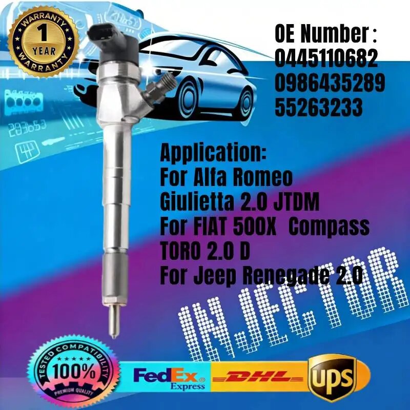 0445110682 0986435289 55263233 0445110679 129C2853100 Топливная форсунка Common Rail, Аналог OEM