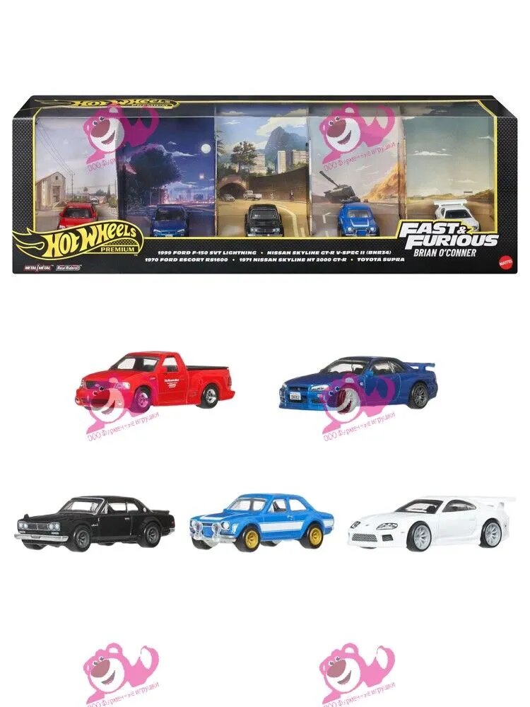 Машинка Hot Wheels JMN13 Fast and Furious 25th Anniversary Set, Assorted (Pack of 5)