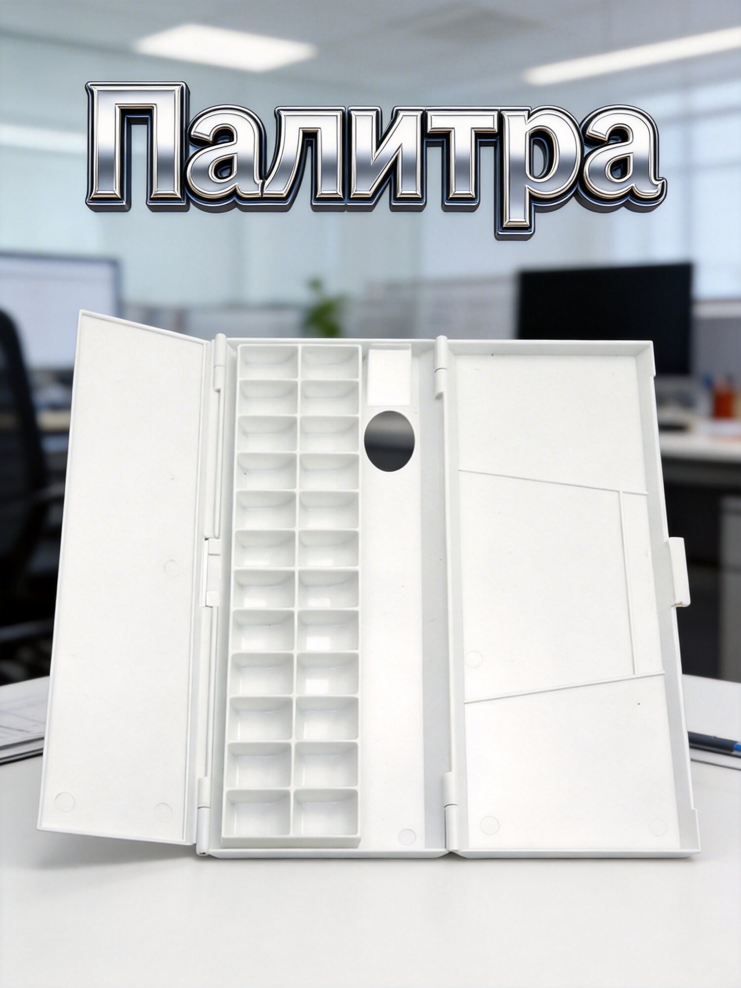 Переносной Смешивающий Ящик Для Водных красок Прямоугольный 26.3X12.1X2.4CM