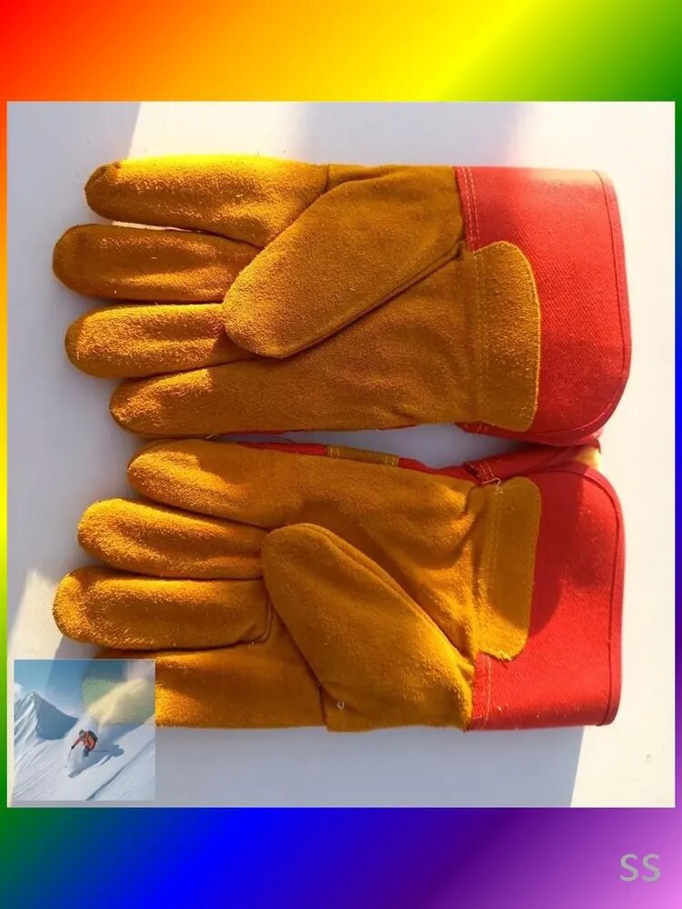 Перчатки спилковые комбинированные