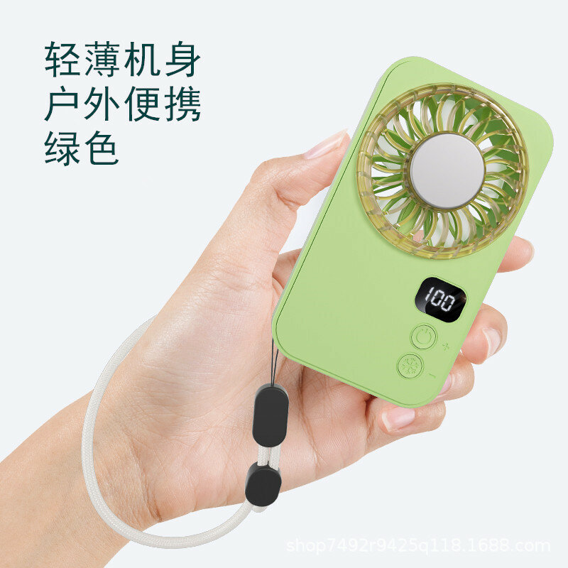 X28 Высокоскоростной цифровой вентилятор с охлаждением в зеленом цвете - компактный для улицы и дома