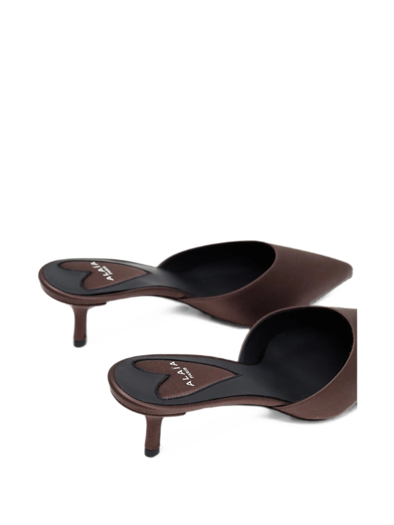 Мюли Alaia Le Cœur pointed-toe mules, размер 37, коричневый — фото 1