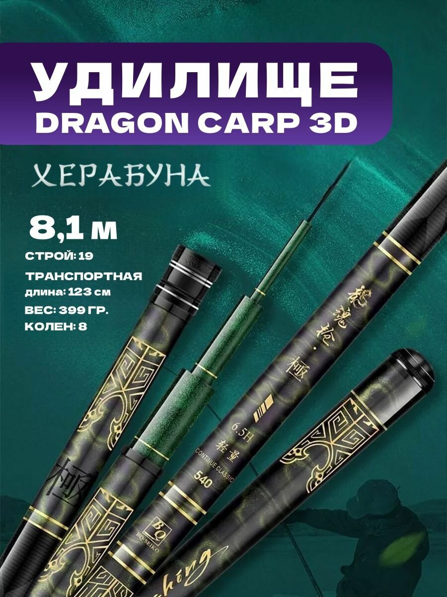 Удилище, рабочая длина: 810 см