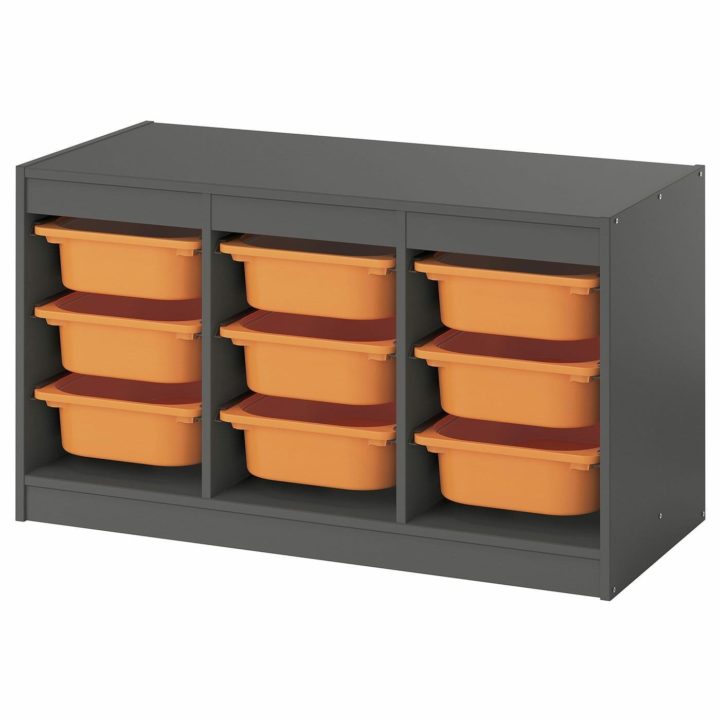 Стеллаж ikea trofast стеллаж с контейнерами, серый, светло-оранжевый, 99x44x56 см 195.749.46