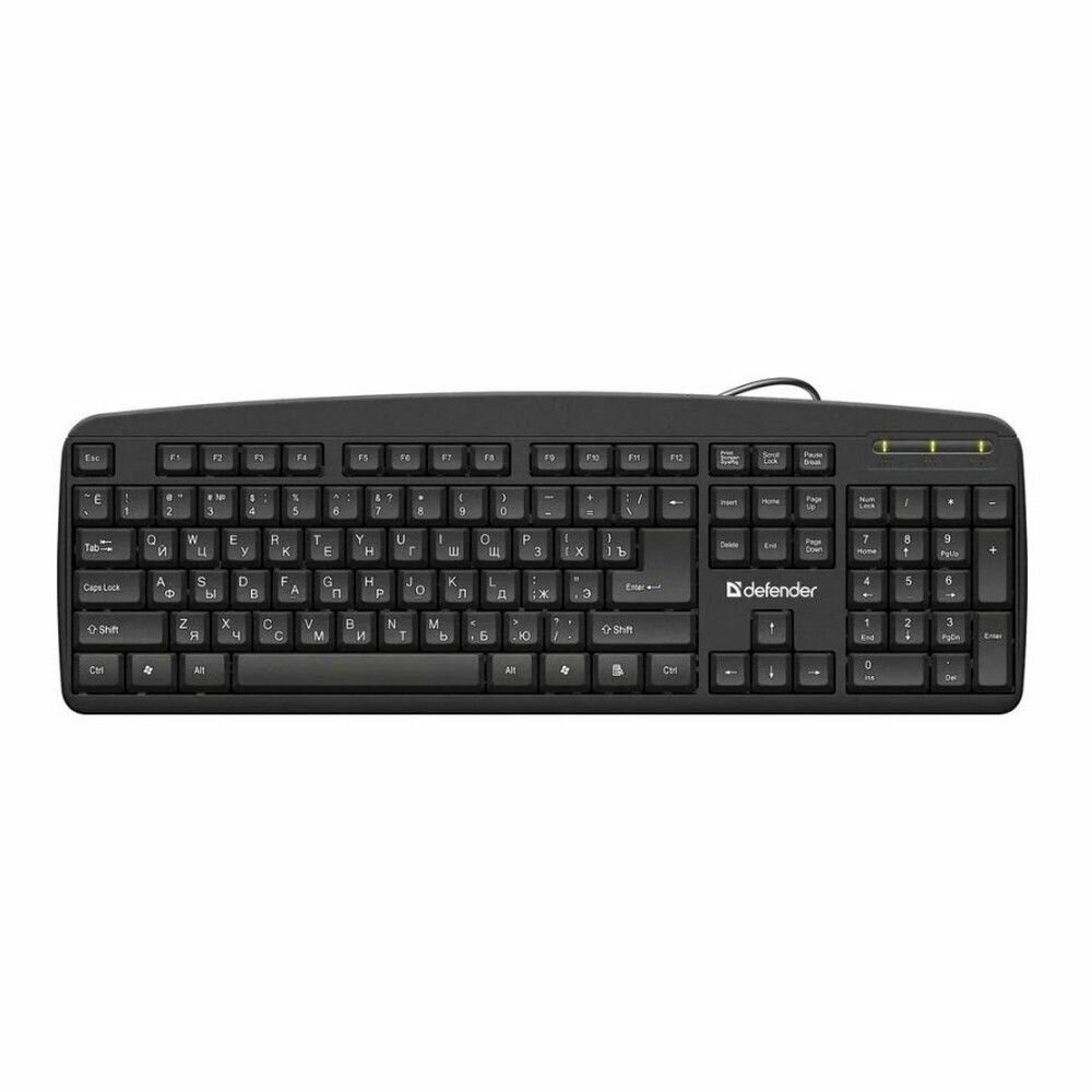 Клавиатура проводная DEFENDER Office HB-910 black (USB, 104 клавиши) (45910)