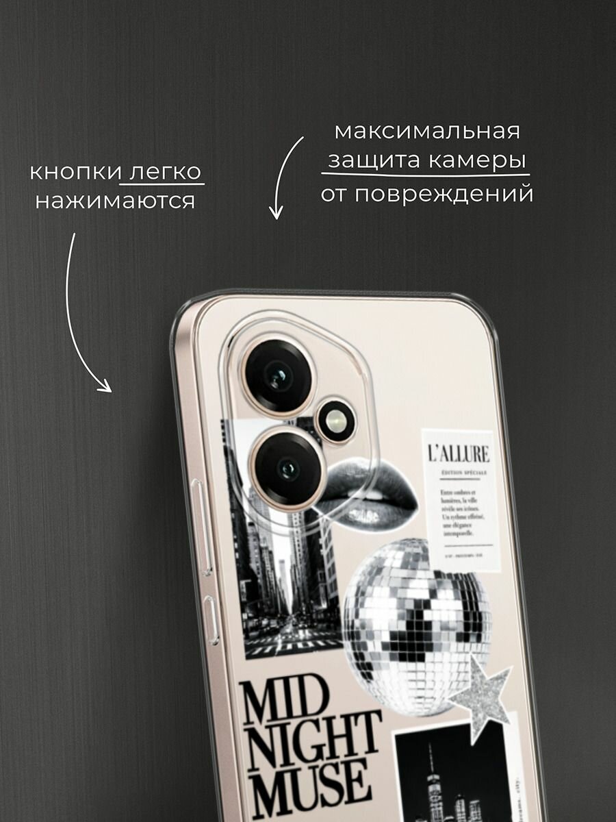 Чехол на Honor 400 / Хонор 400 с принтом Гламурный коллаж, прозрачный — фото 1