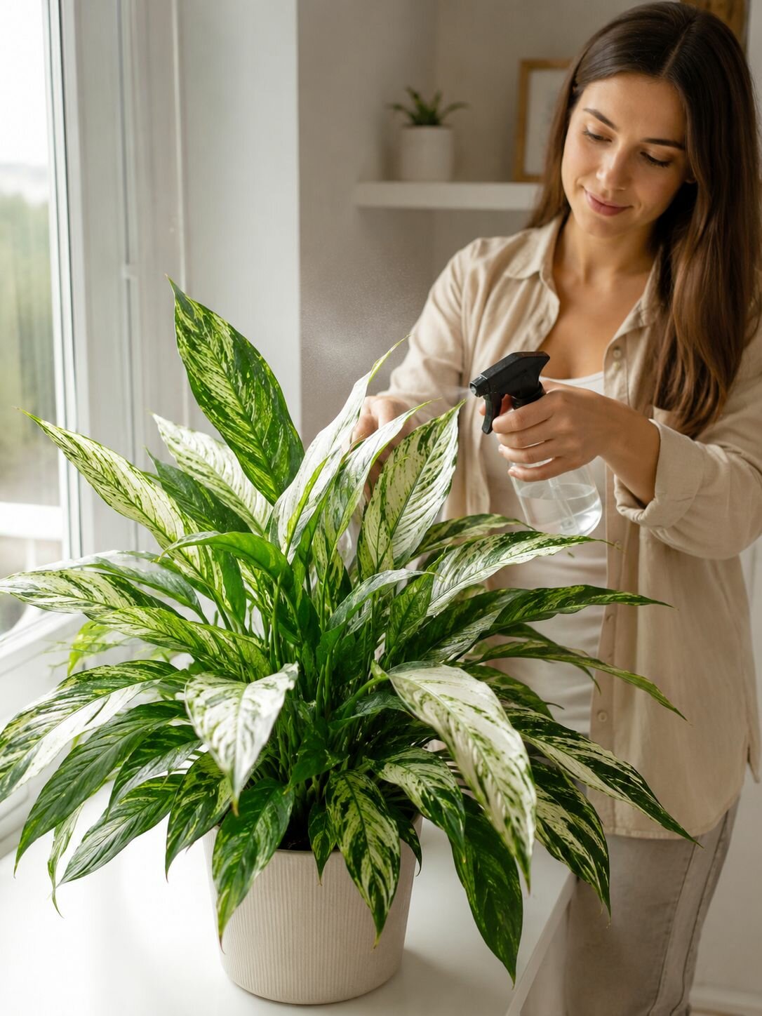 Спатифиллум Нью Ван (Spathiphyllum New One) D10см, живое растение