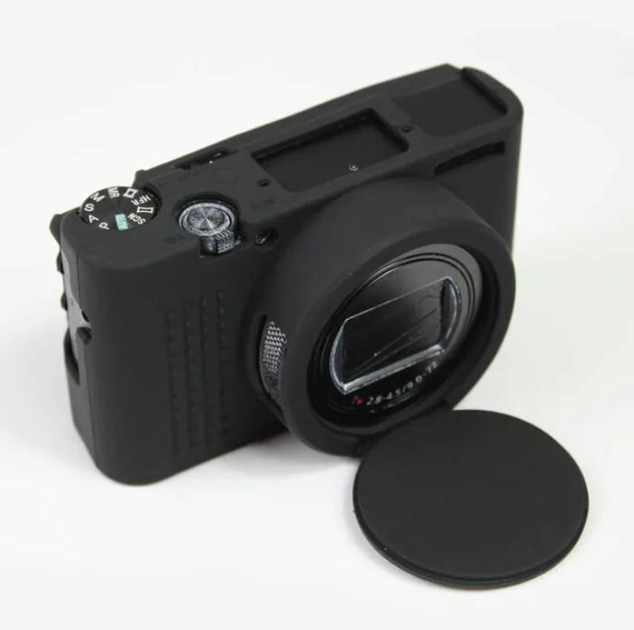 Силиконовый противоударный чехол MyPads Antiurto для фотоаппарата Sony Cyber-shot DSC-RX100M7/ RX100VII/ RX100 Mark 7 черный