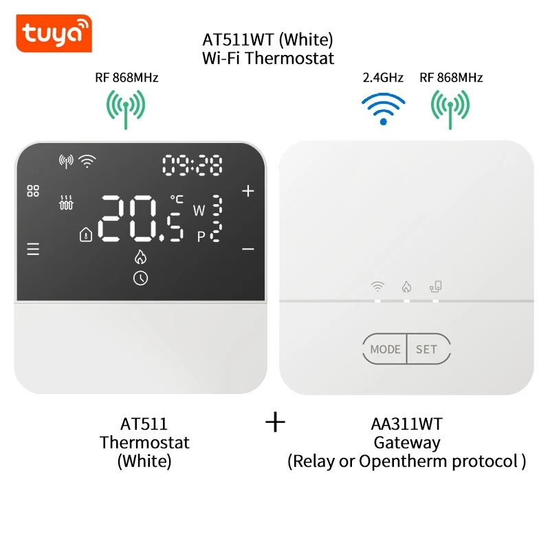 Ecobuy well Беспроводной термостат Opentherm Wi-Fi для газового котла AT511WT-Black