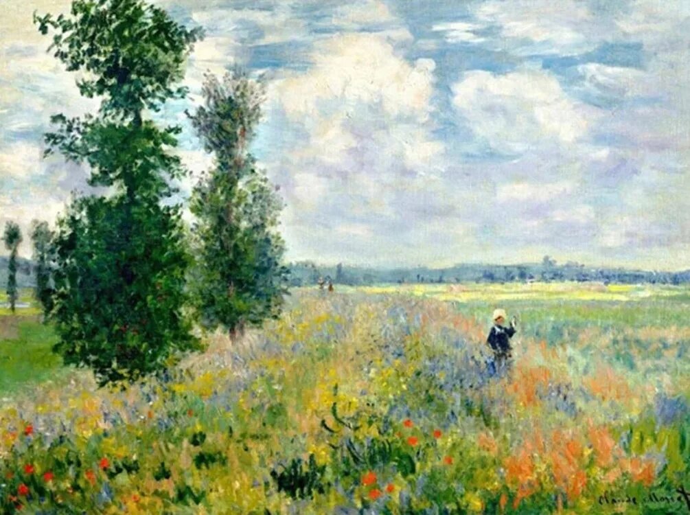 Алмазная вышивка "Поле с маками" 40x50см, Цвет: AHK213-7