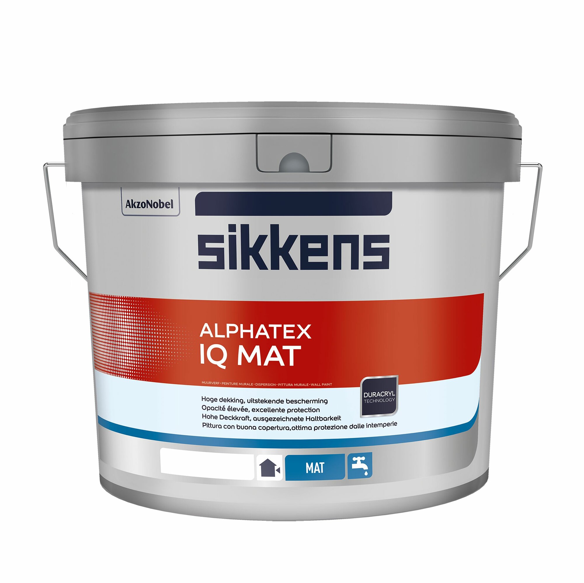 Краска для внутренних и наружных работ акриловая Sikkens Alphatex IQ Mat глубокоматовая база BS W05 5 л.