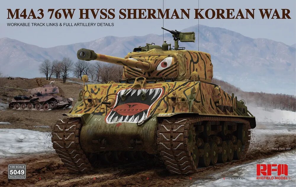 Rye Field RFM 5049 1/35 m4a3 76w hvss shean Корейская война Модель танка
