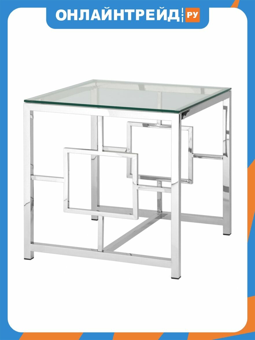 Стол журнальный Stool Group стул груп 55*55 бруклин, прозрачное стекло, сталь