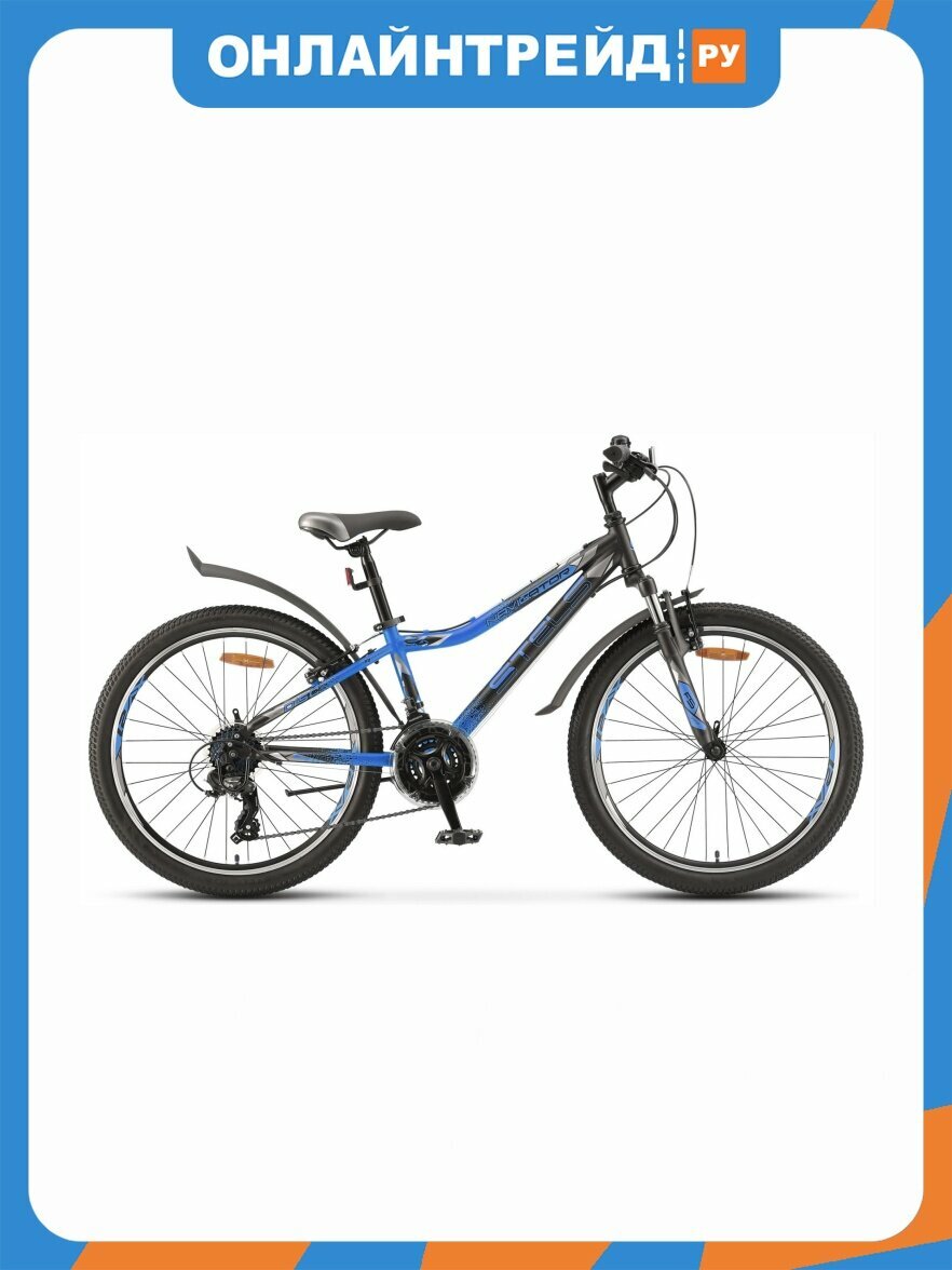 Stels Подростковый велосипед 24" Navigator 410 V Z010 (рама 12) (21-ск.) Черный/синий (М)
