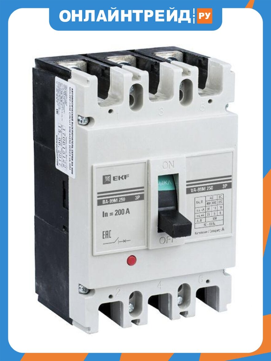 Автоматический выключатель силовой Ekf 3п 250/160А 35кА ВА-99М, PROxima, mccb99-250-160m