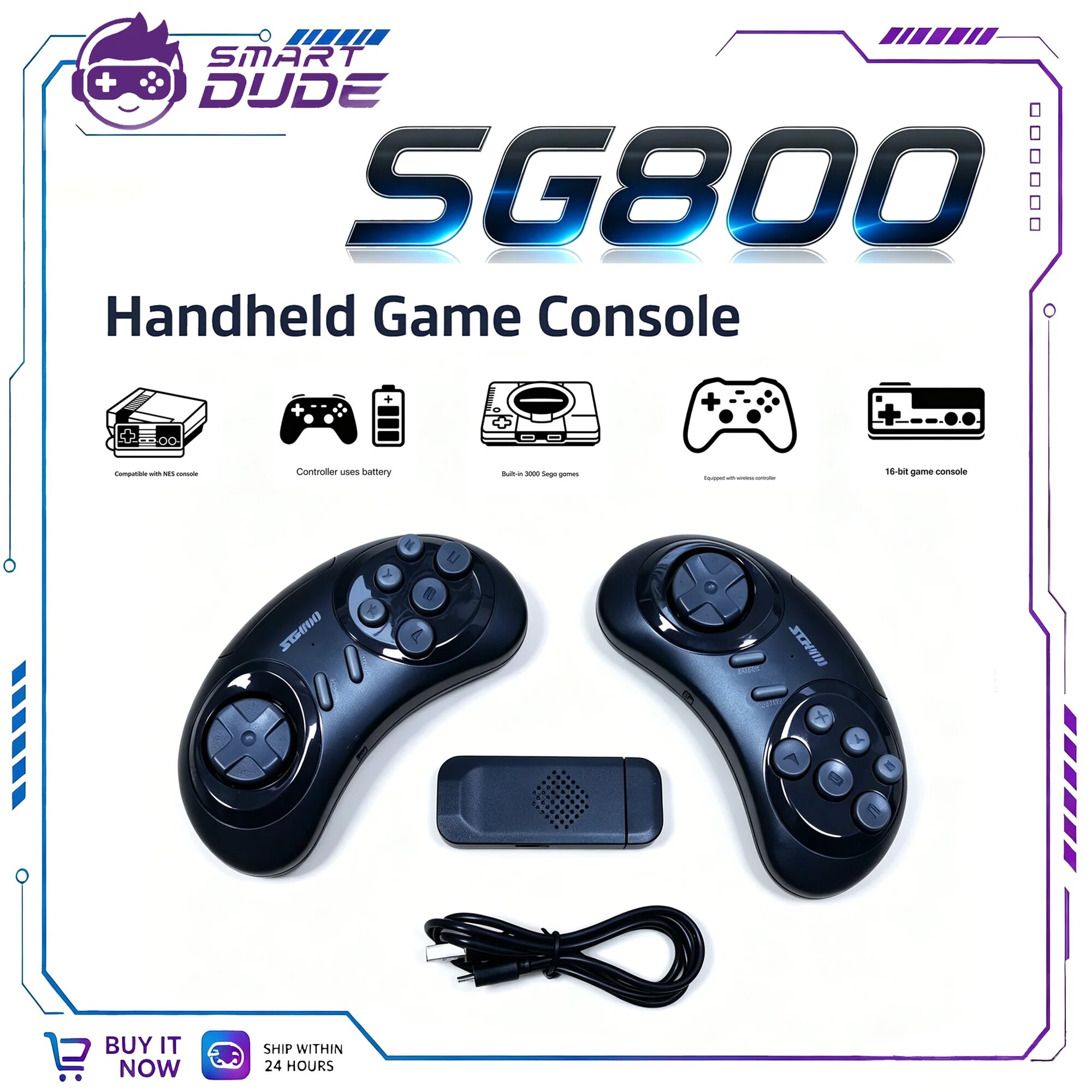 SG800 ретро консоль видео игров HD наклейка С 3000 играми для беспроводного контроллера SEGA 16 БИТ контроллера DE VIDEOJUEGOS для NESS