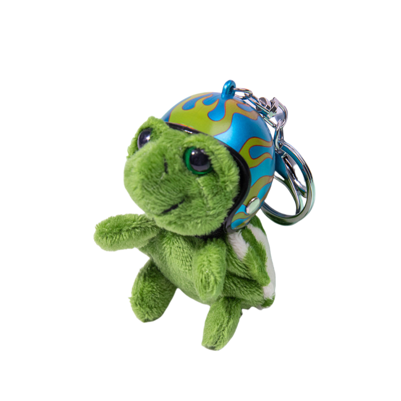 Рюкзак унисекс 77 SEVEN DREAM Милый с плюшевой подвеской-куклой, Iridescent Blue Flame Helmet - Small Turtle Charm, 8 см