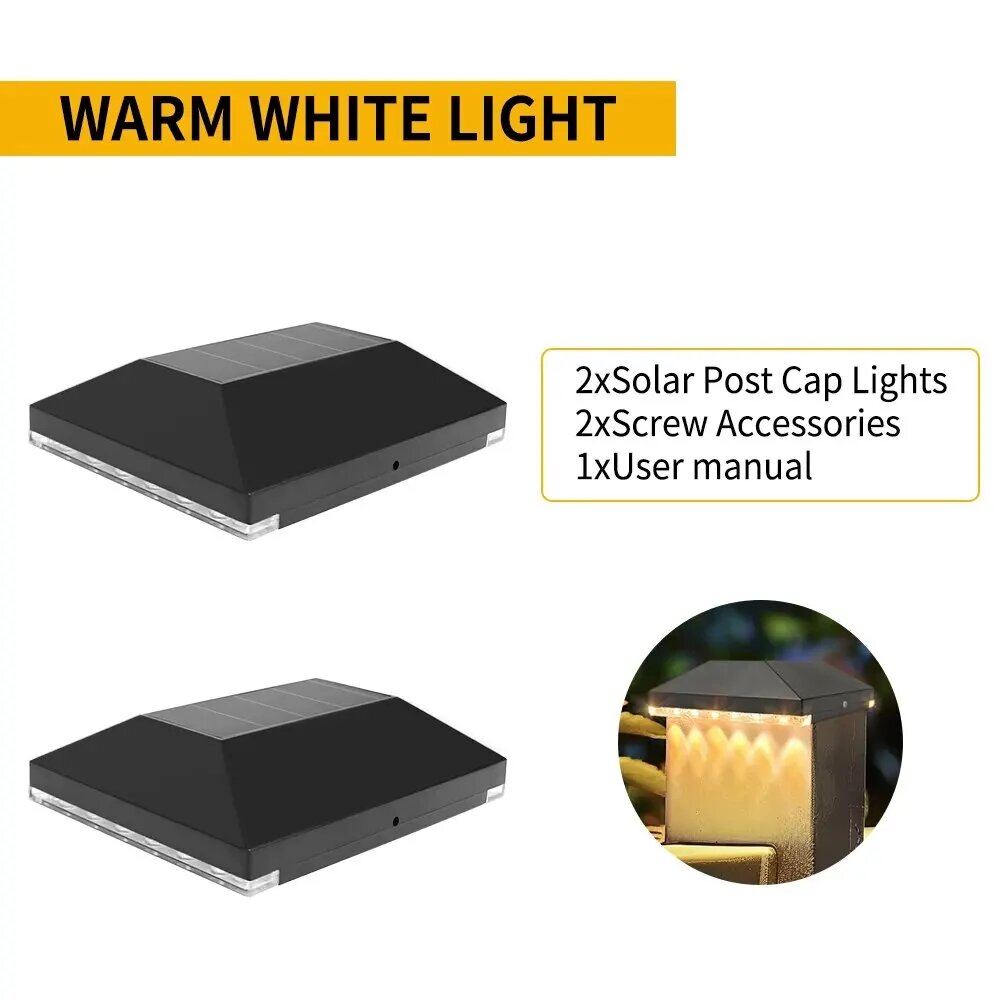 Солнечные фонари для столбов 3,5x3,5 4x4 Warm White