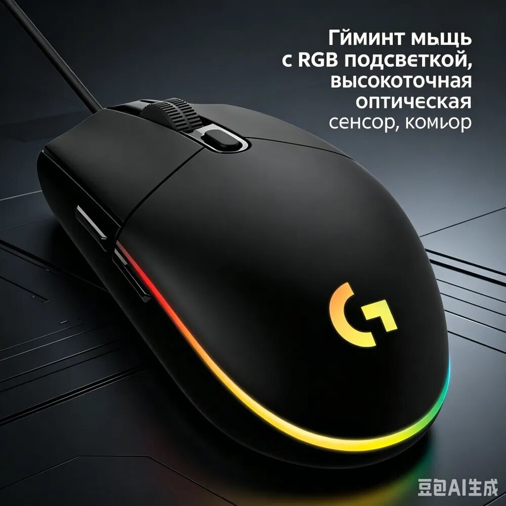 Игровая мышь проводная Logitech G102, черный