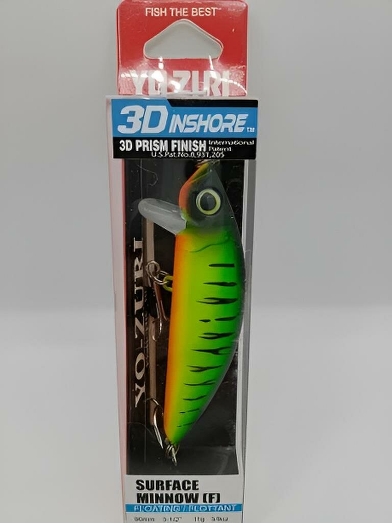 Воблер минноу Yo-Zuri 3D Inshore Surface Minnow, 11 г, 90 мм, на щуку, окуня, судака, плавающий воблер