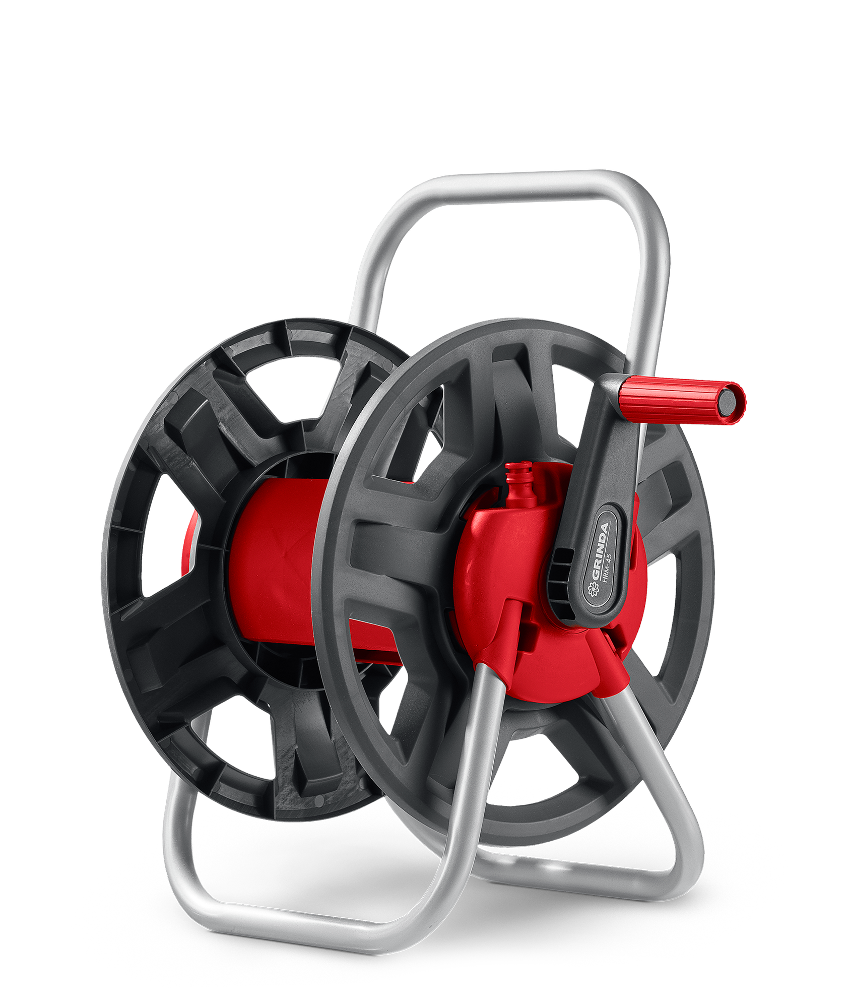 Катушка GRINDA для шланга HRM-60 60м x 1/2″ и 30м х 3/4″, стальные опоры (428410)