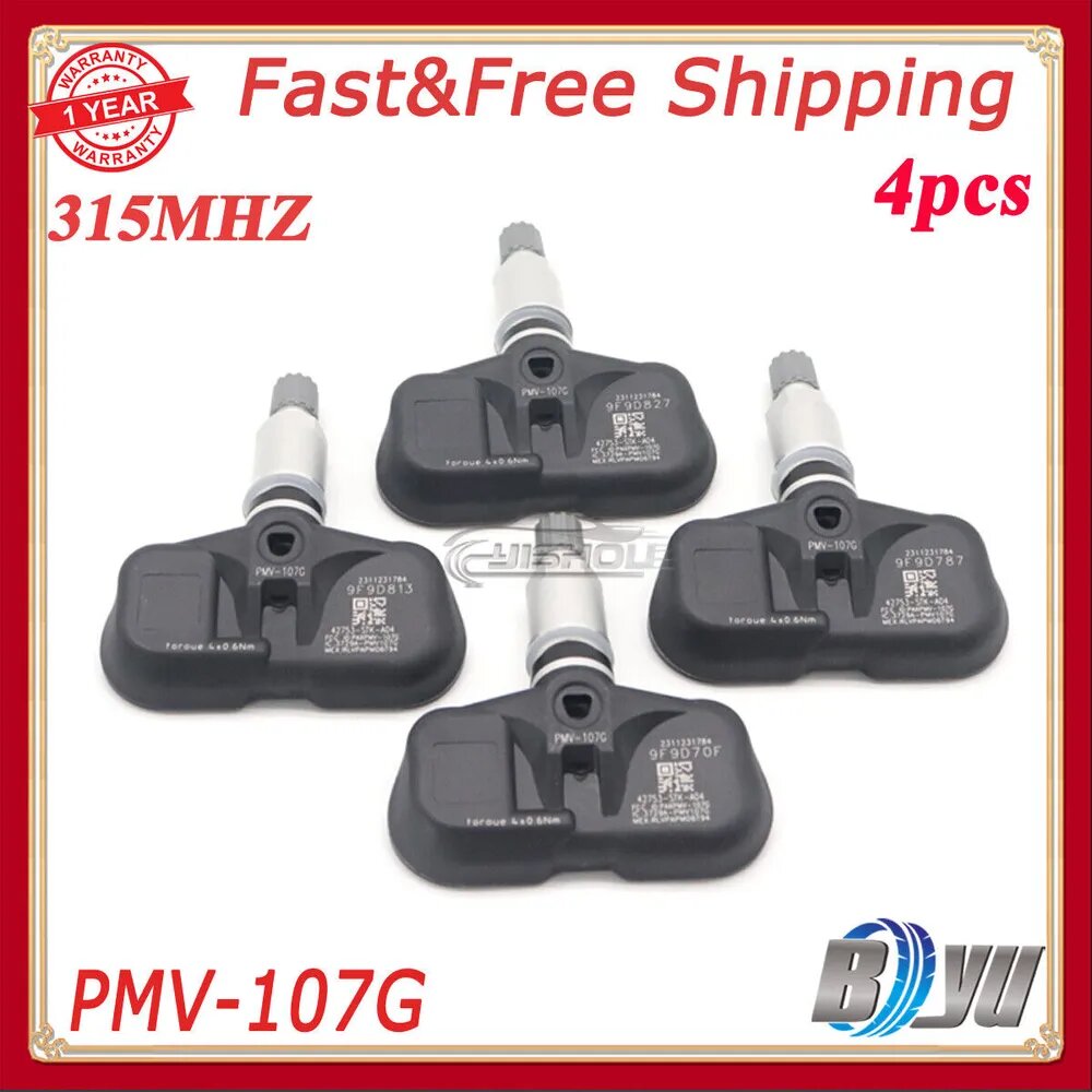 Комплект из 4 датчиков давления в шинах TPMS 42753-STK-A04 315 МГц для Honda Pilot Acura MDX RDX