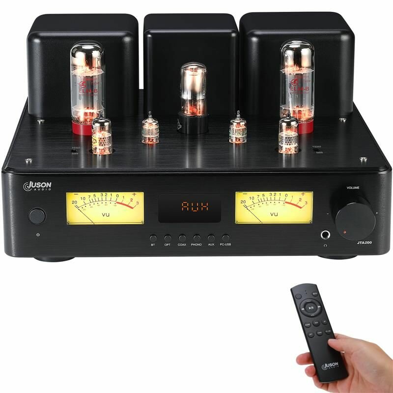 Juson Audio JTA200 300 Вт, гибридный ламповый усилитель EL34 Hi-Fi с коаксиальным входом BT5.4 Phono, дополнительным входом AUX, USB-п