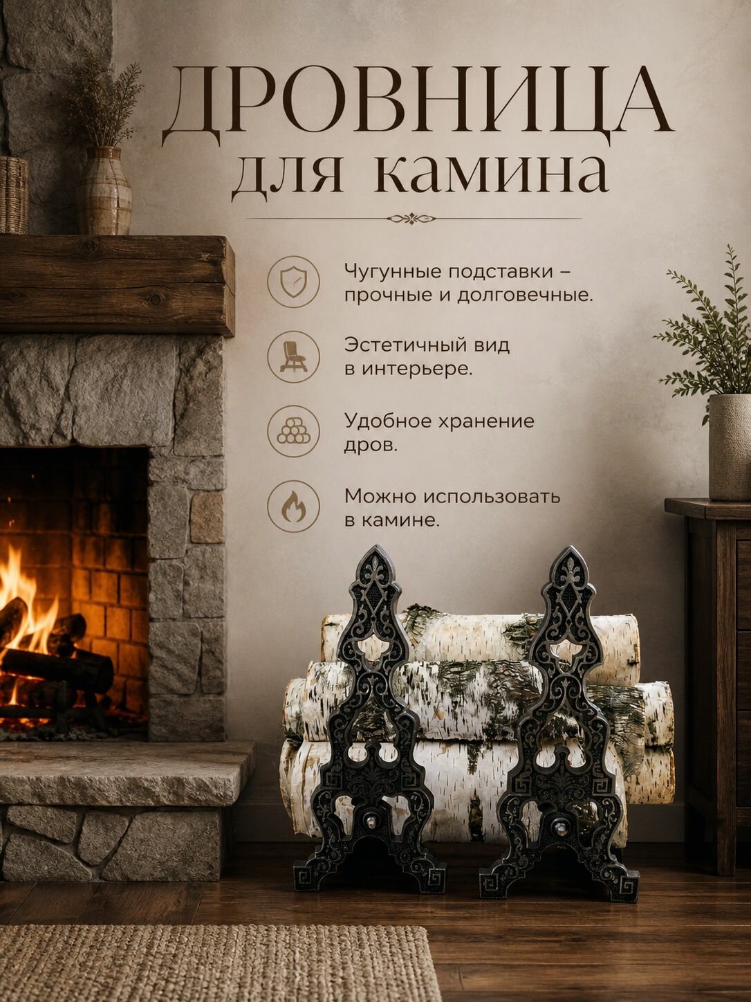 Дровница чугунная "Ладога"