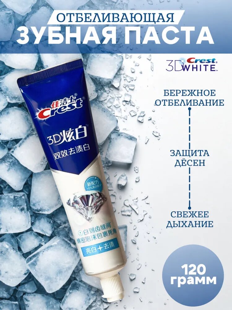 Зубная паста отбеливающая Crest 3D 120гр