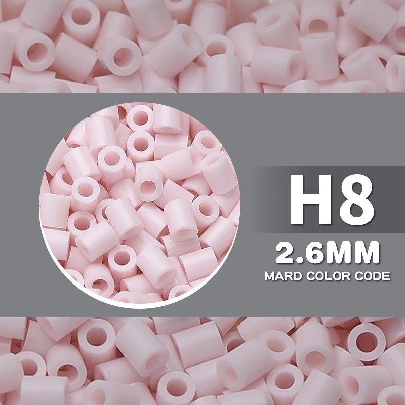 Бусины Hama Perler 1000 шт, 2,6 мм, пластик YAONUAN Розовый, 1000Pcs-L195A