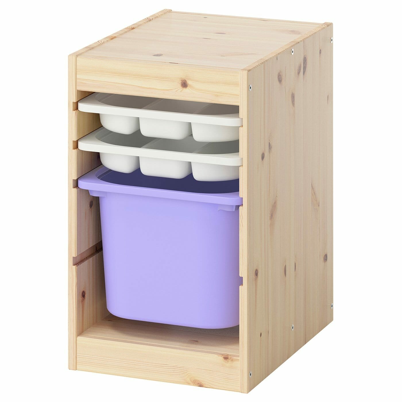 Стеллаж IKEA TROFAST 296.020.10, светлая сосна белый/сиреневый, 32x44x52 см