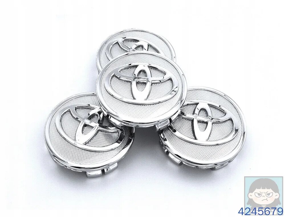 Колпачки, заглушки на литой диск колеса для Toyota / Тойота 57 мм - 4 штуки, хром