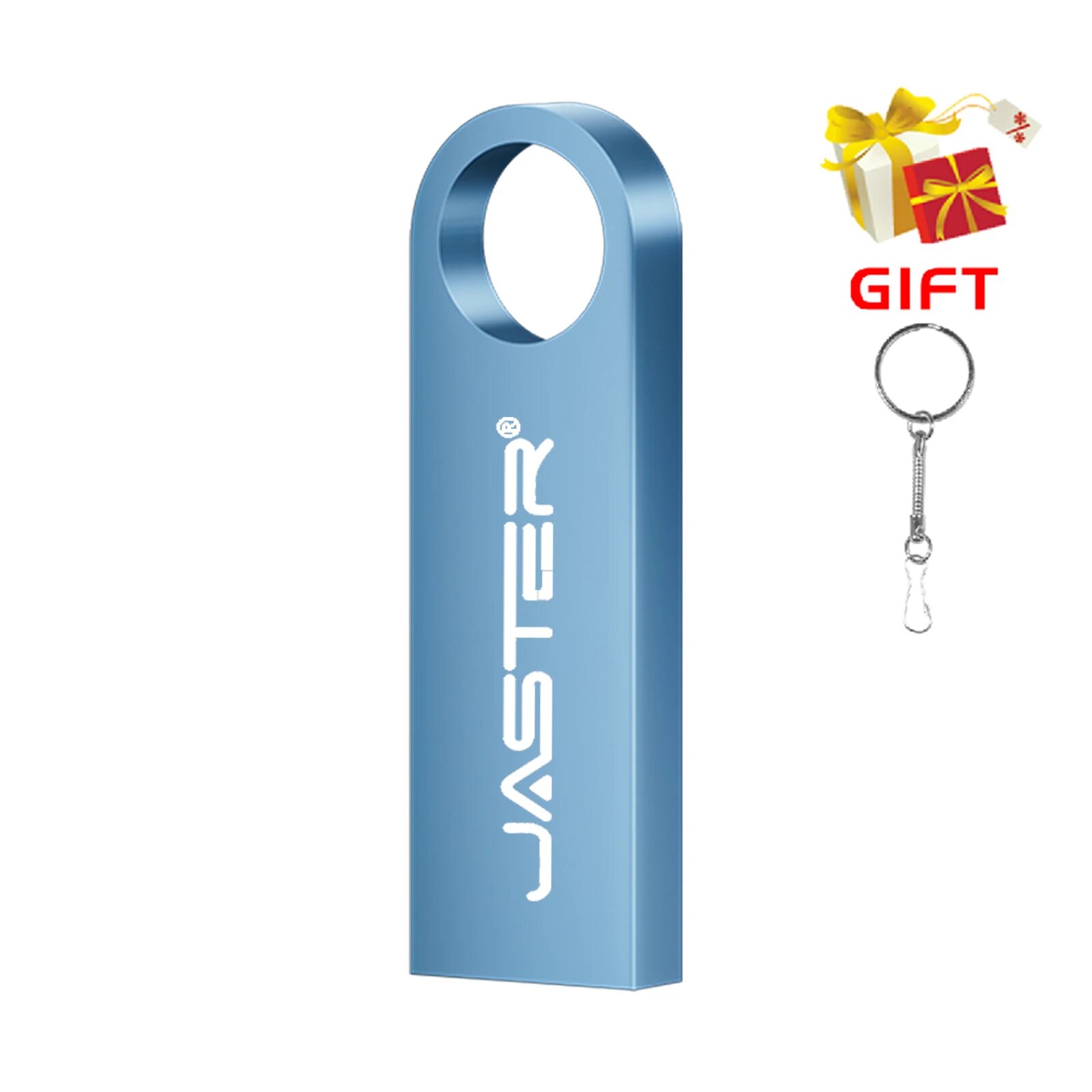 USB-флешка JASTER металлическая 128 ГБ 16 ГБ, Голубой, Sky blue