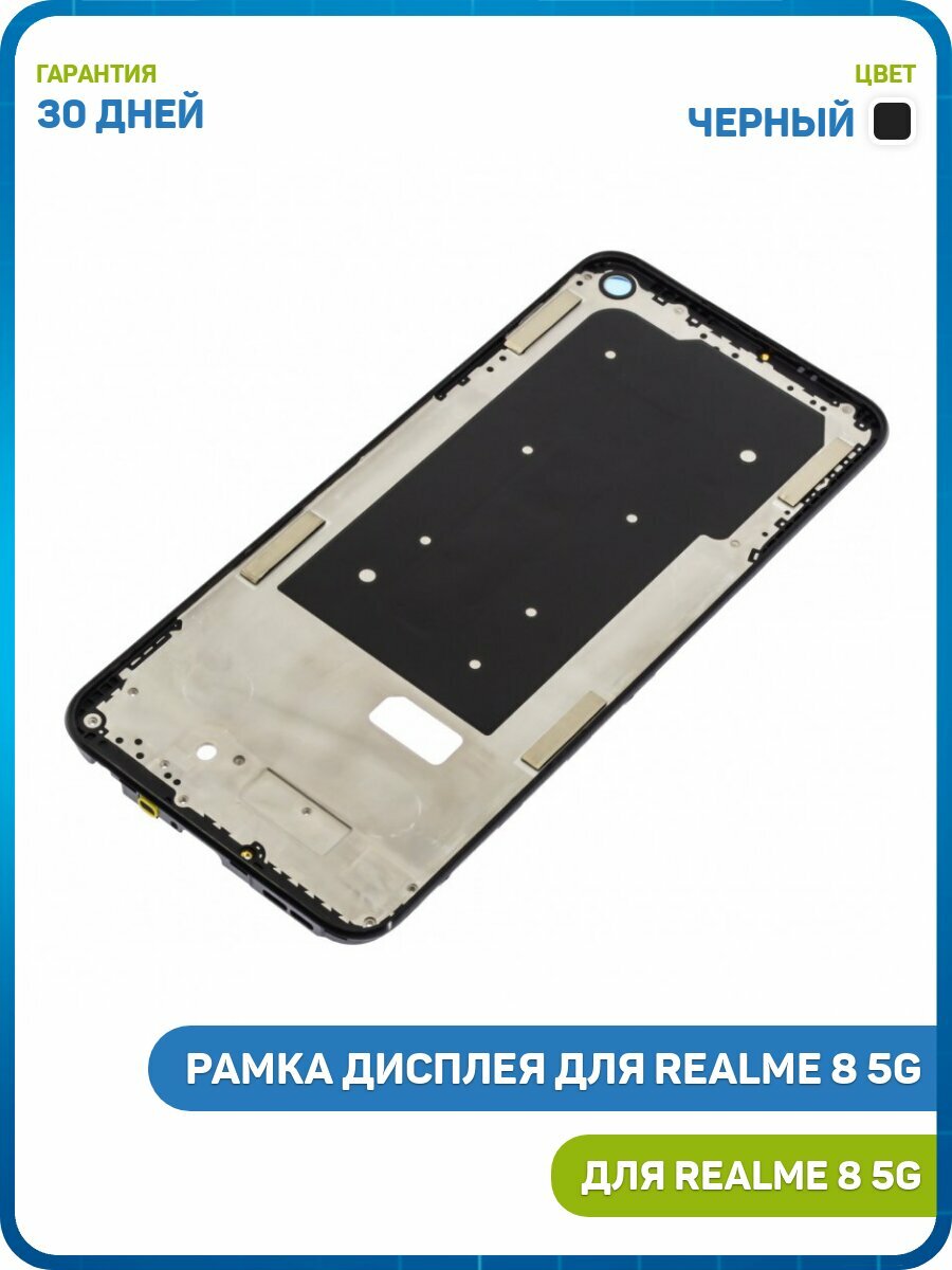 Рамка дисплея для Realme 8 5G, черный