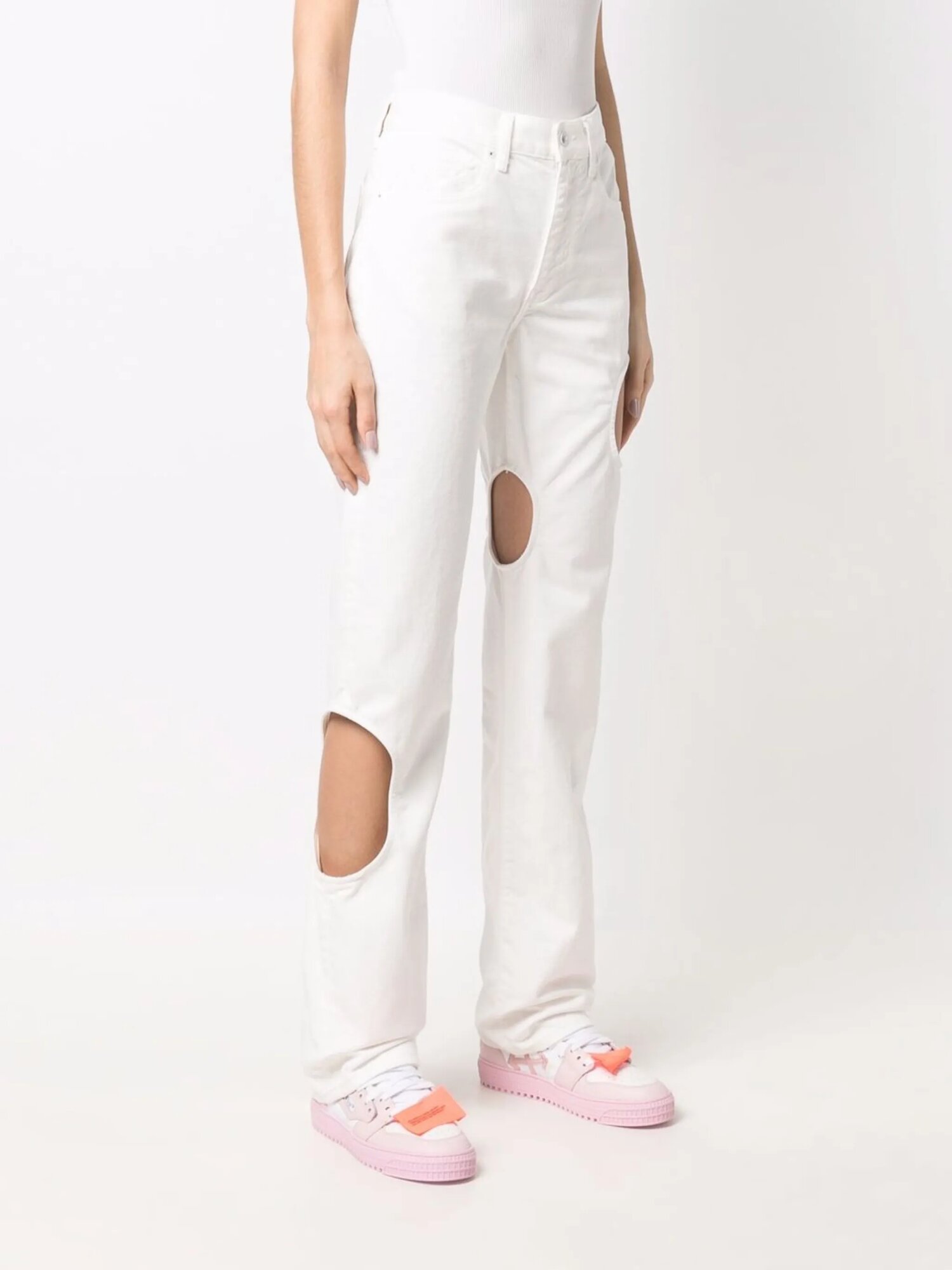 Джинсы Off-White Meteor, размер 40, бежевый/белый — фото 1