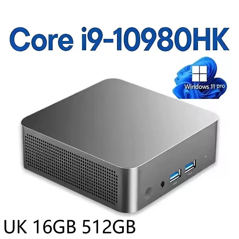Мини-ПК Intel Core i9 10980HK Windows 11 Pro 16ГБ 1/2ТБ SSD Wi-Fi 6 Bluetooth 4K UK 16GB 512GB