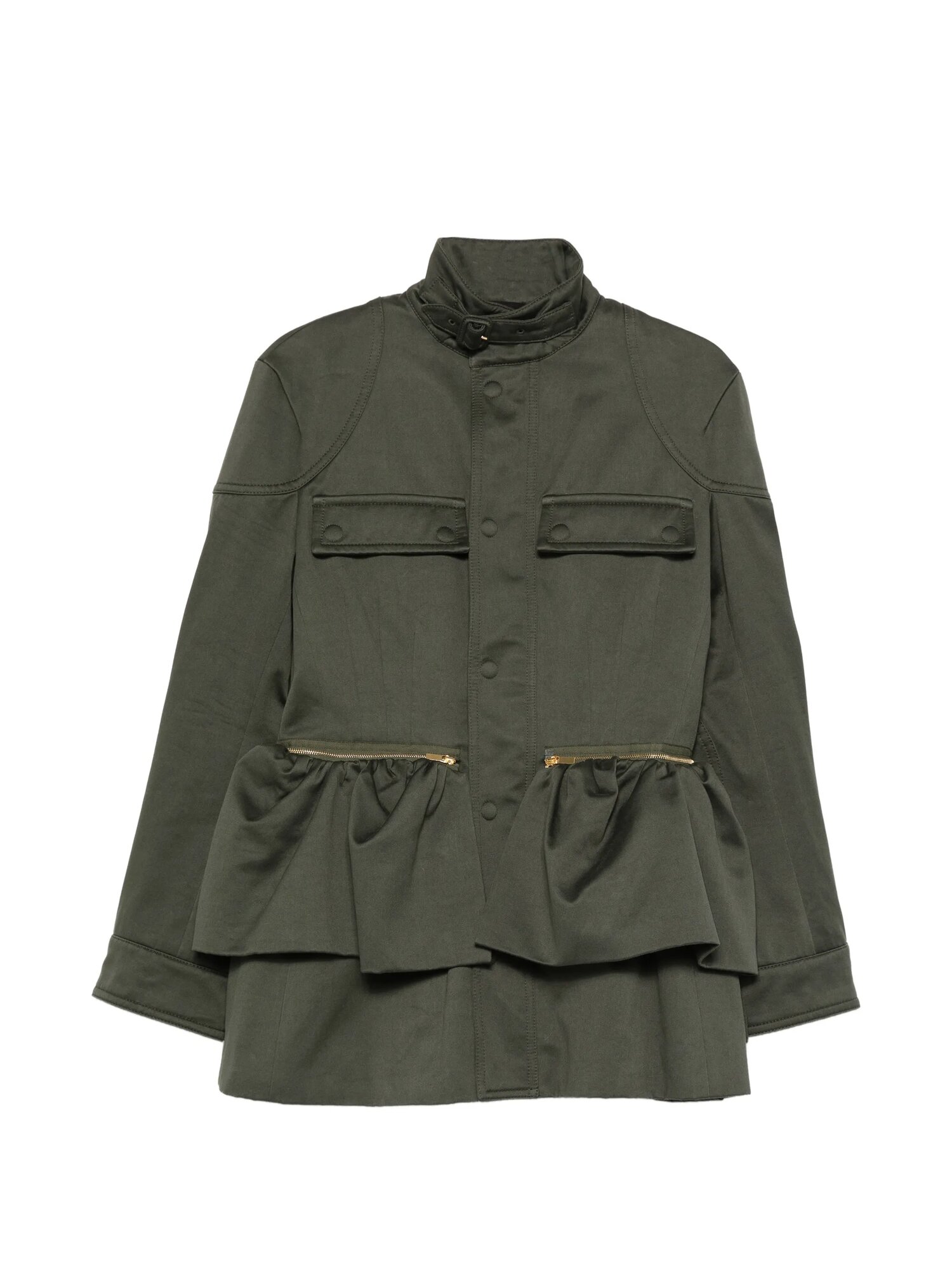 Пальто Esperanto ruffled-detailing zip-fastening coat