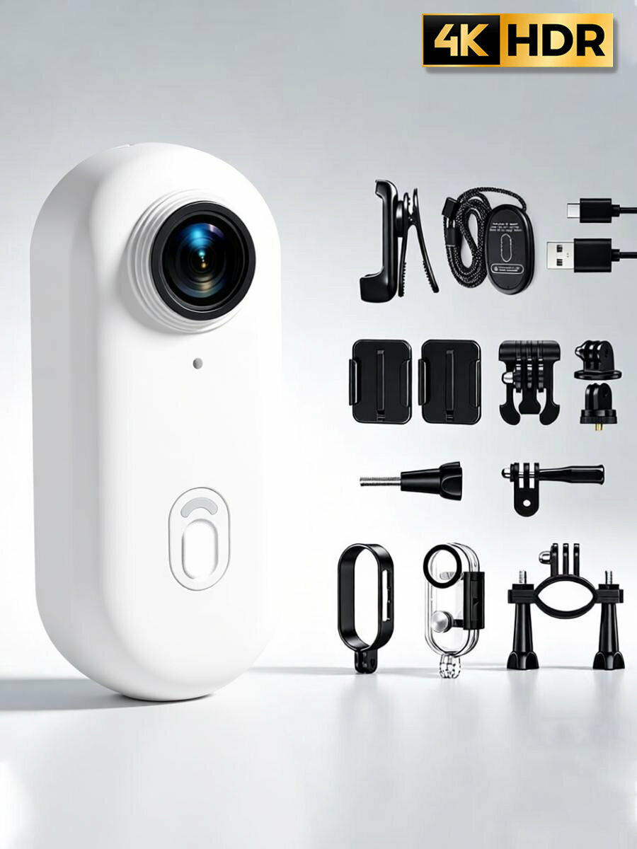 Мини Экшн-камеры 4K 35г, магнитное крепление, водонепроницаемая, 90 мин, WiFi, для шлема, вело, туризма экшн-камера