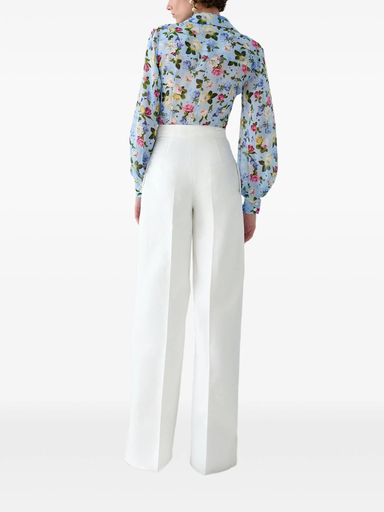 Брюки CAROLINA HERRERA Alba trousers, размер 16, бежевый/белый — фото 1