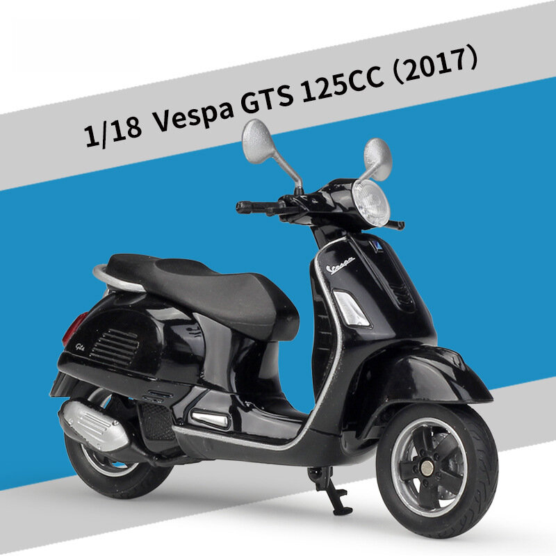 Имитационная модель Willy WELLY, сплав VESPA, 1:18, цвет 2017 VESPA GTS, черный