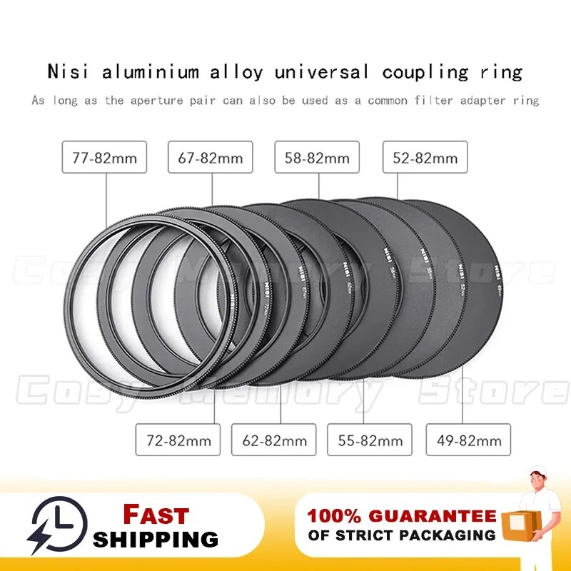 Nisi переходное кольцо V5/V6 49/52/55/58/62/67/72/77 на 82 мм 72-82mm