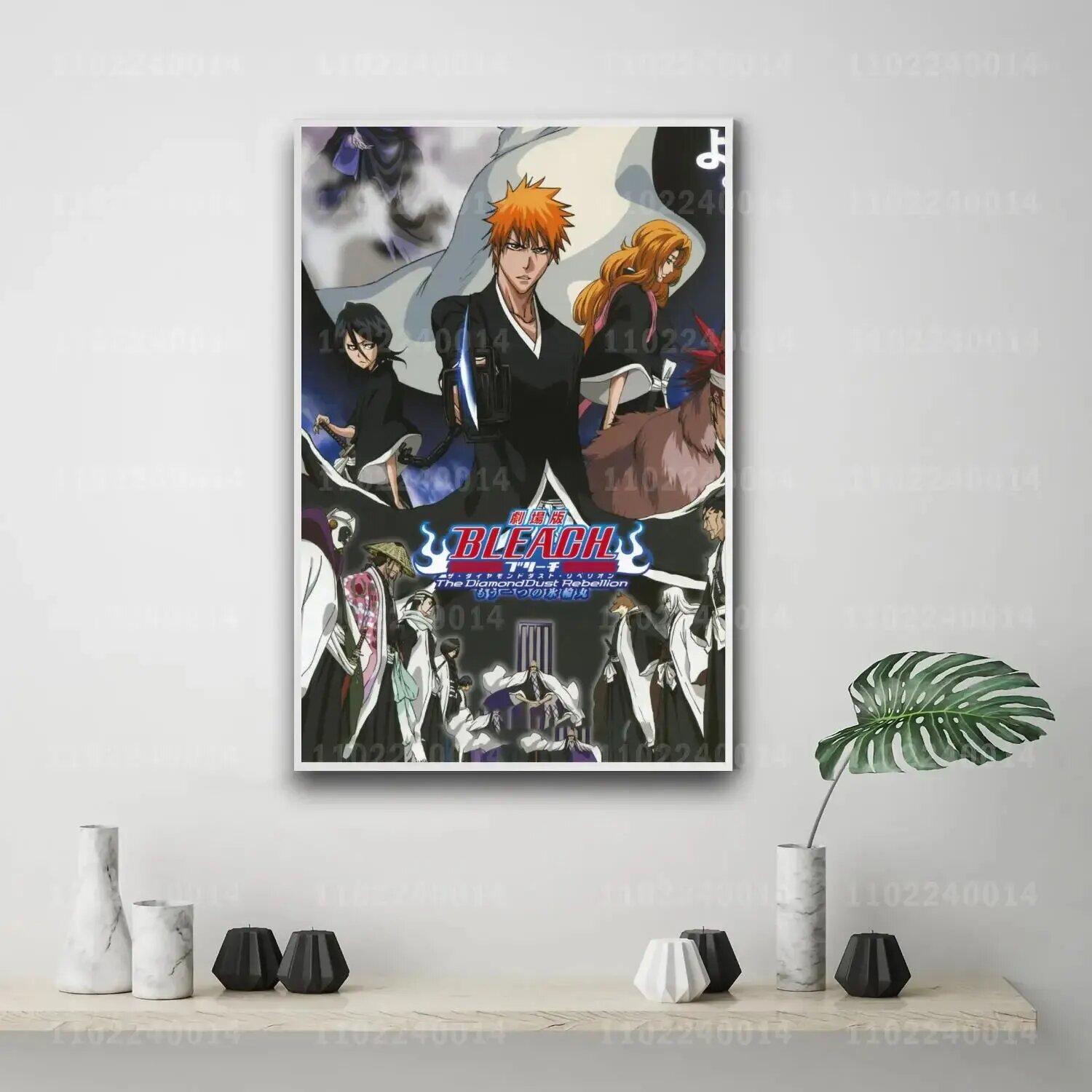 Аниме Bleach плакат 50x70см, черный, P14, без рамки