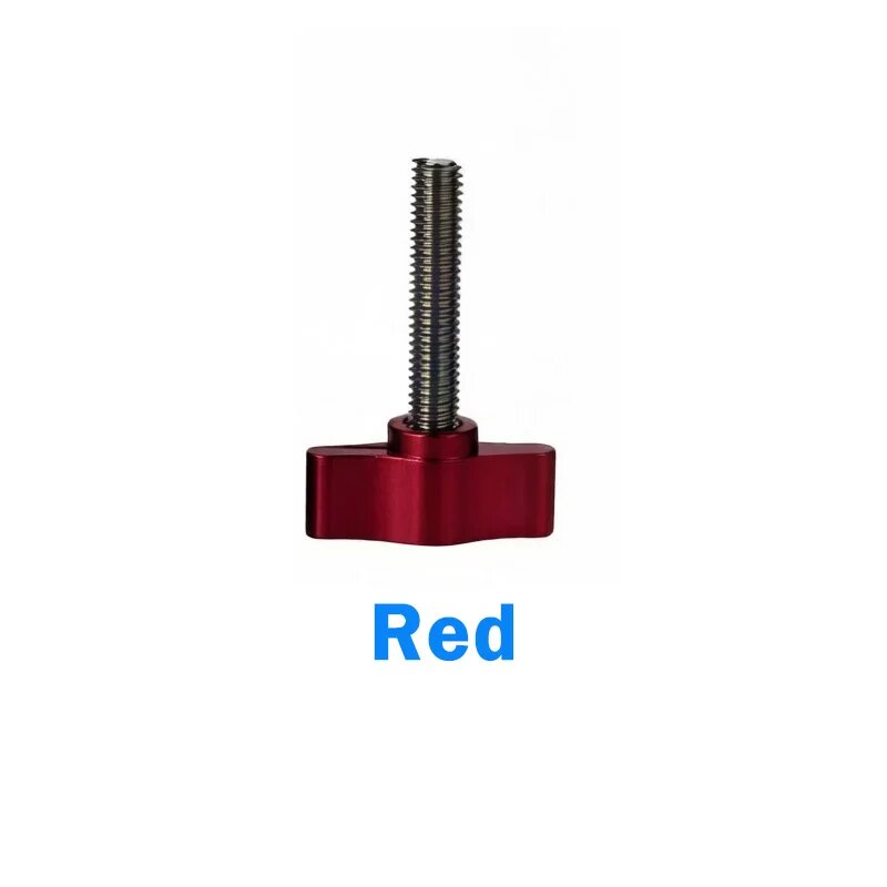 Ручной винт T-образный M3 M4 M5 M6 M8 1/4", алюминиевая ручка, Красный, Red, 30mm, M6-1pcs